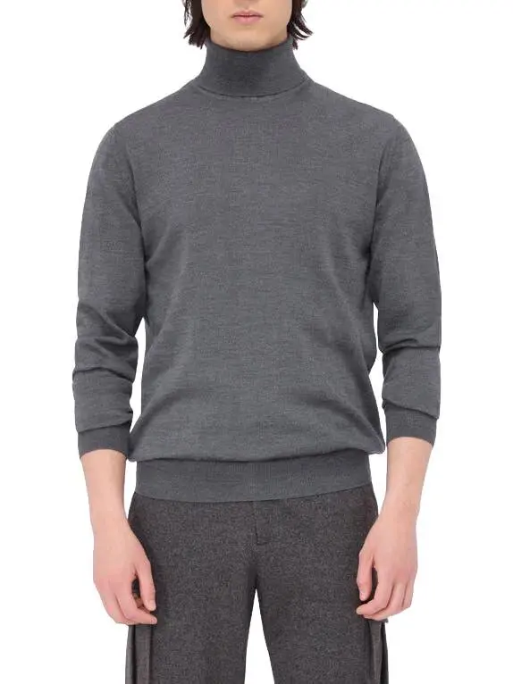 Bugatchi Sawyer Merino Wool Turtleneck Sweater - Anthracite