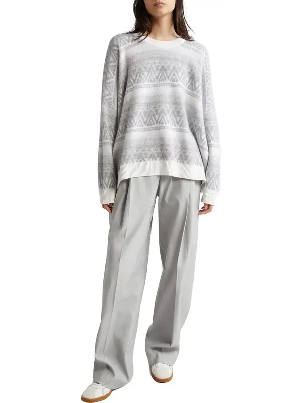 Johnstons Of Elgin Oversized Striped Cashmere Sweater - Luna Colourway