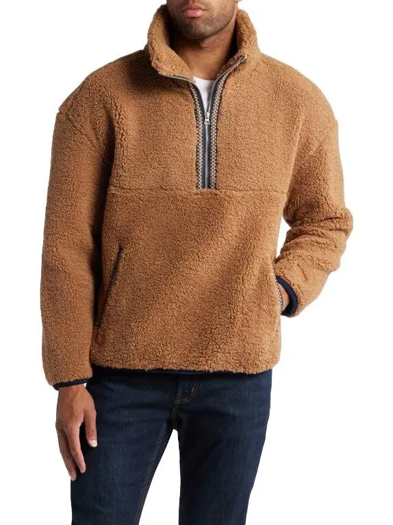 UGG Braid Half Zip Fleece Pullover - Chestnut