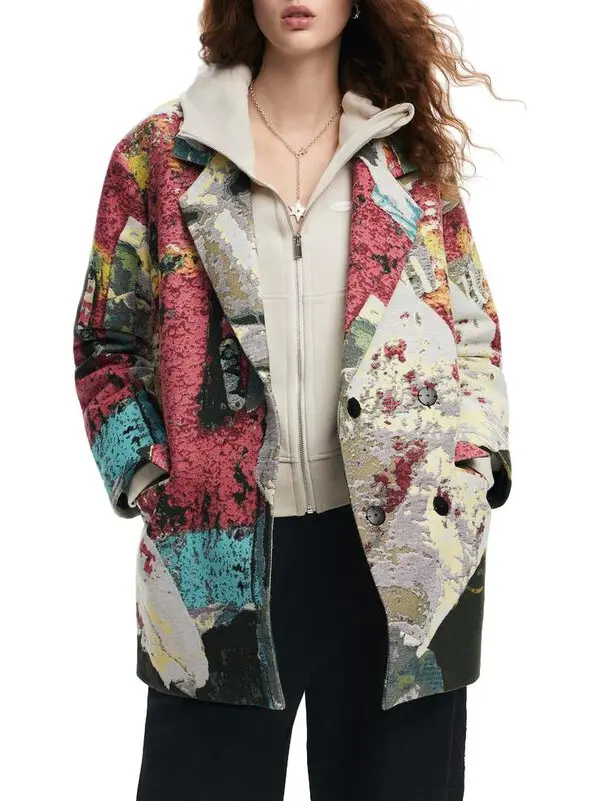 Desigual Lacroix Poster Tapestry Cotton-blend Coat - Mix