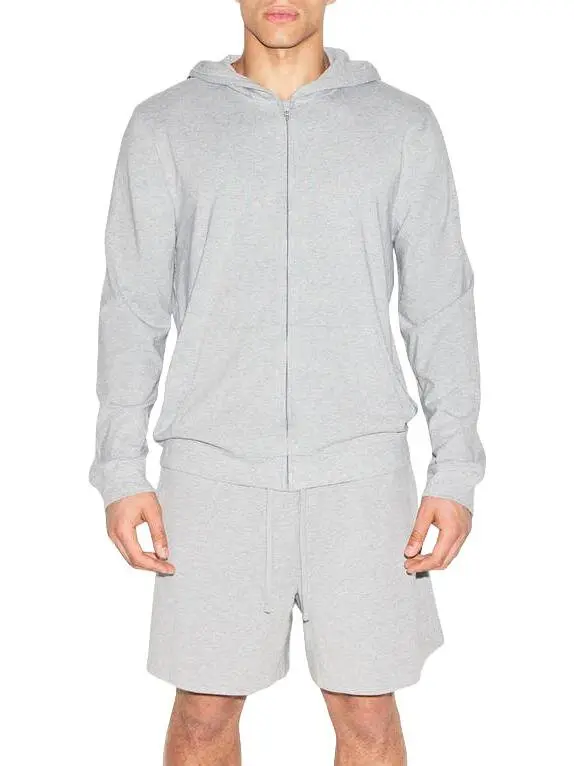SKIMS Jersey Lounge Zip Hoodie - Heather Grey