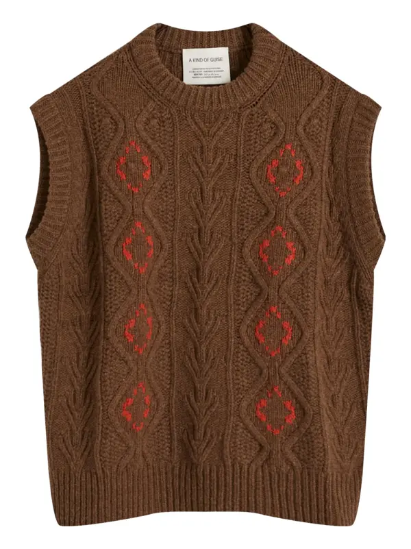 A KIND OF GUISE Viscas Knit Vest - Cacao Tabasco