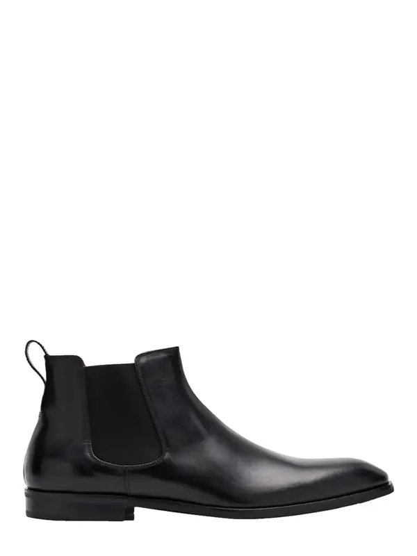 Bergdorf Goodman Calf Leather Chelsea Boots - Black