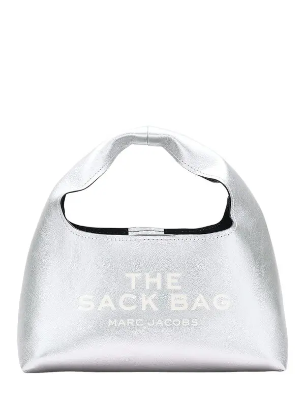 Marc Jacobs Metallic Leather Mini Sack Bag - Silver