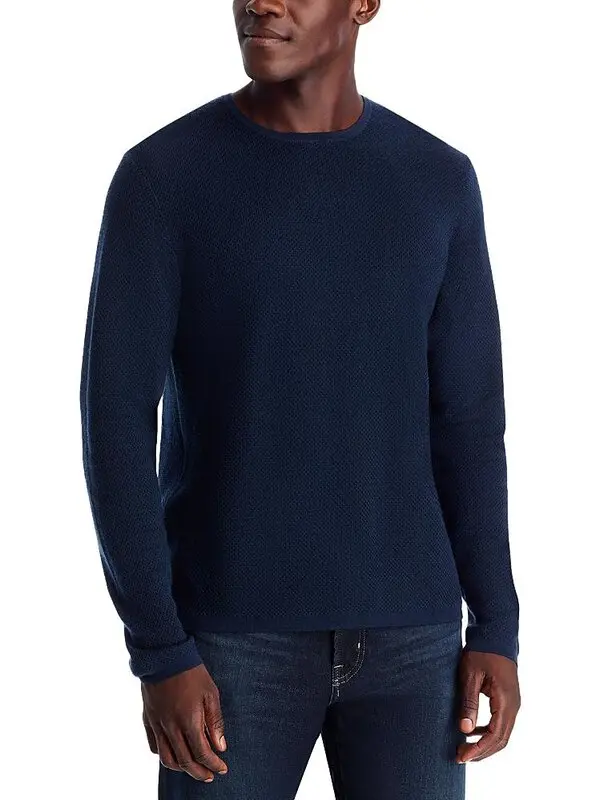 Rag & Bone Bennett Textured Crewneck Sweater - Navy