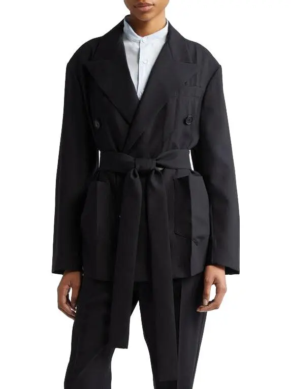 SETCHU Origami Belted Virgin Wool-blend Jacket - Black