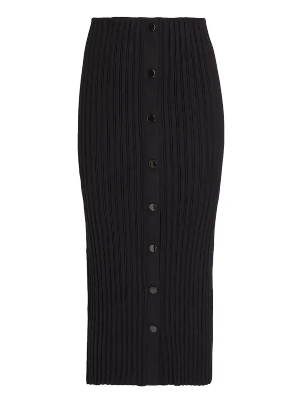 Philosophy Di Lorenzo Serafini Ribbed-knit Midi Skirt - Black