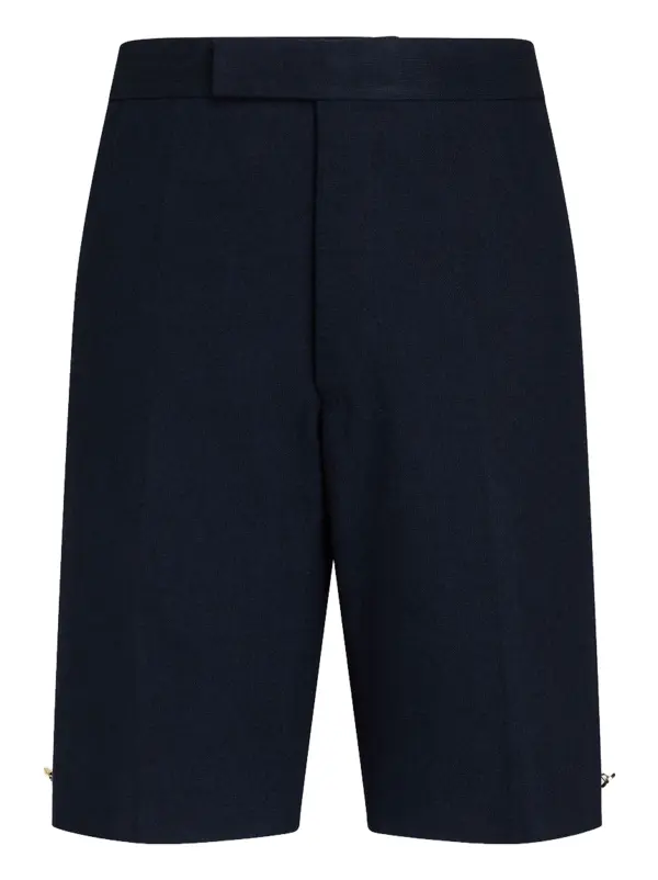 Thom Browne Striped Cotton-blend Bouclé Shorts - Navy