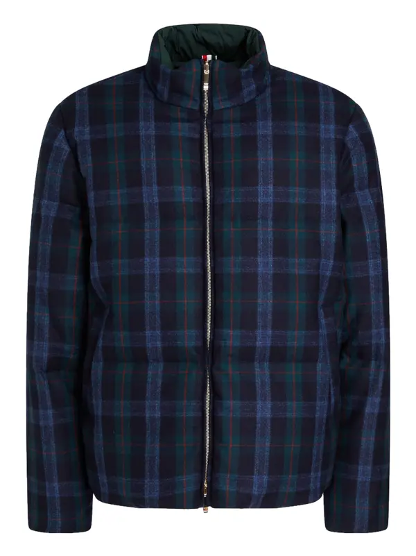 Thom Browne Reversible Quilted Flannel Jacket - Navy