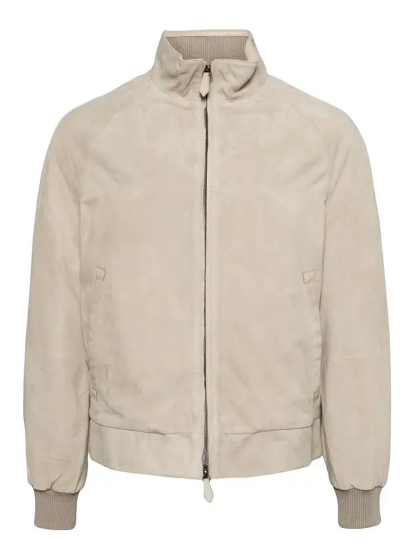 MAN ON THE BOON. On The Boon Suede Zip-up Jacket - Neutrals