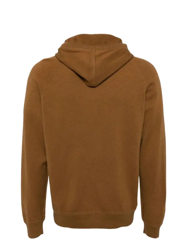 MAN ON THE BOON. Cashmere Long-sleeved Hoodie - Brown