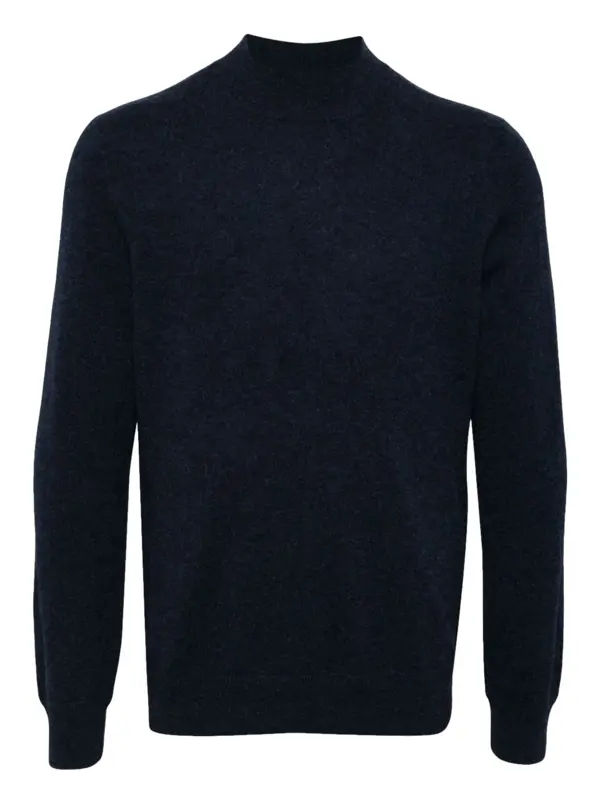 MAN ON THE BOON. On The Boon Cashmere Mock-neck Jumper - Blue
