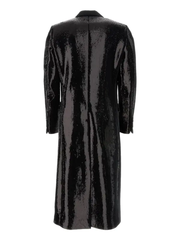Dolce & Gabbana Sequin-embellished Double-breasted Coat - Black