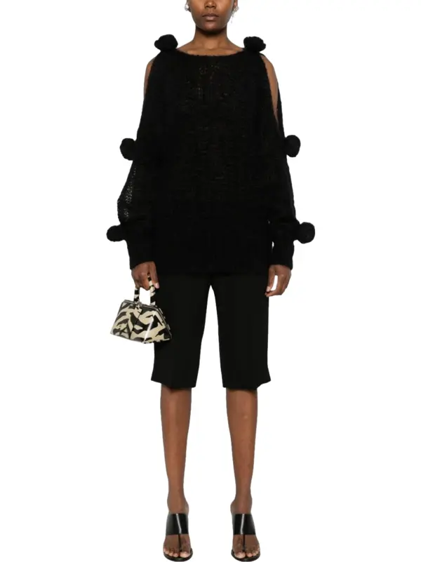 Blumarine Floral-appliqué Sweater - Black