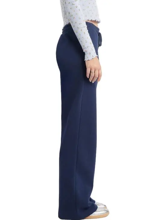 Bp. Wide Leg Fleece Sweatpants - Navy Iris