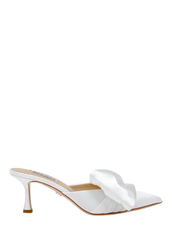 Badgley Mischka Alaya Silk Mule Pumps - Soft White