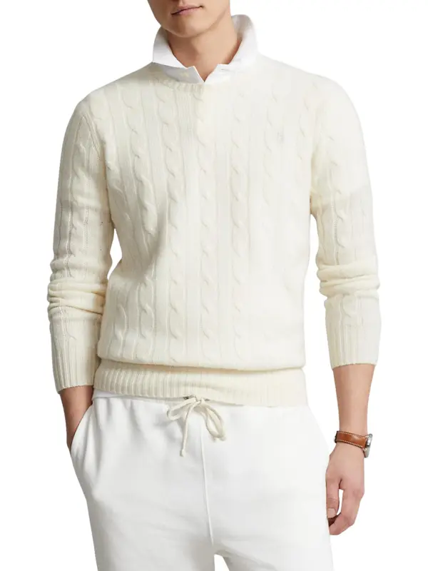 Ralph Lauren Cable-knit Cashmere Sweater - Parchment Cream