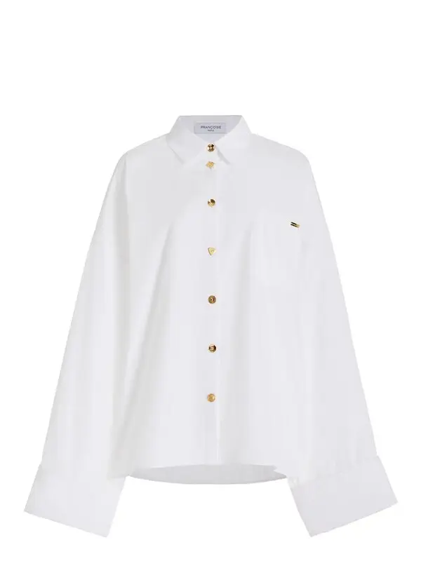 Françoise Exclusive Oversized Cotton Poplin Shirt - White