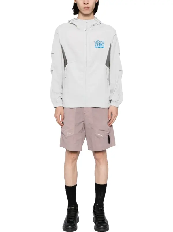 GROUND ZERO Logo-print Lightweight Jacket - Grey