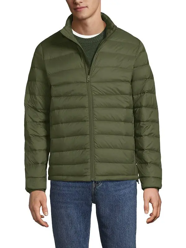 LANDS' END Wanderweight Ultralight Packable Down Jacket - River Stone Green