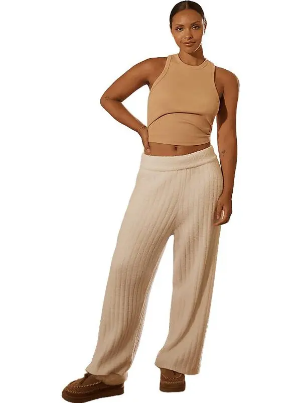 UGG Terri Ribbed Wide-leg Pull-on Pants - Cream