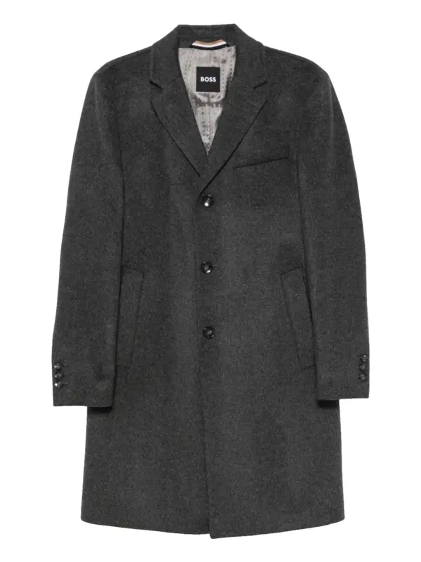 Hugo Boss Single-breasted Coat - Grey