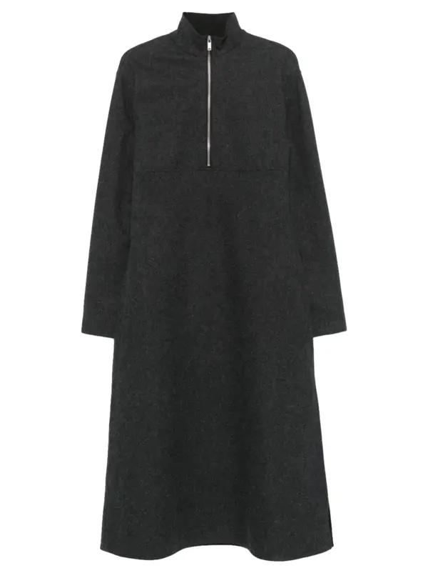 JIL SANDER Virgin Wool Midi Dress - Grey
