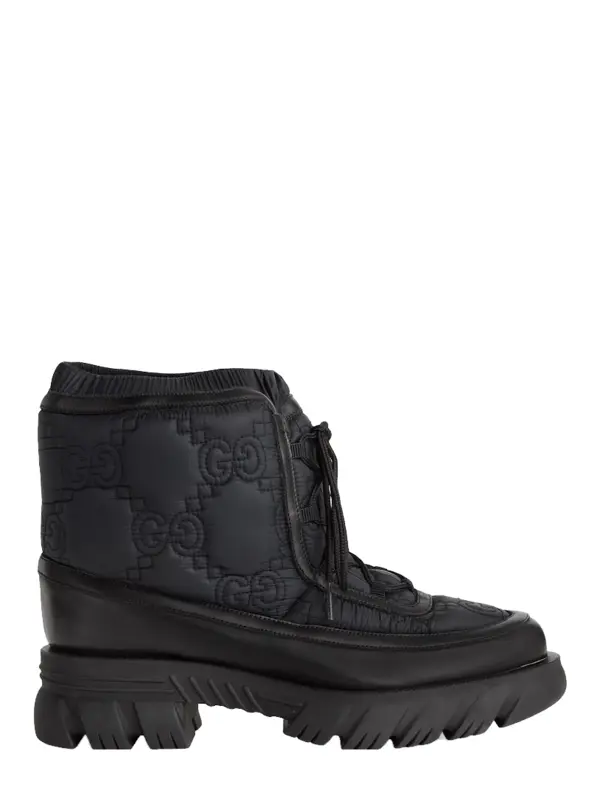 Gucci Gg Lace Up Ankle Boot - Black