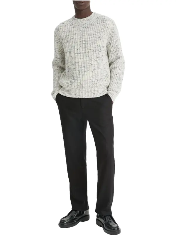 Vince Space-dye Wool Crew Neck Sweater - White