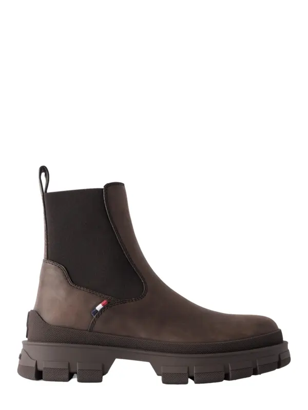Moncler Hevea Leather Chelsea Boots - Brown