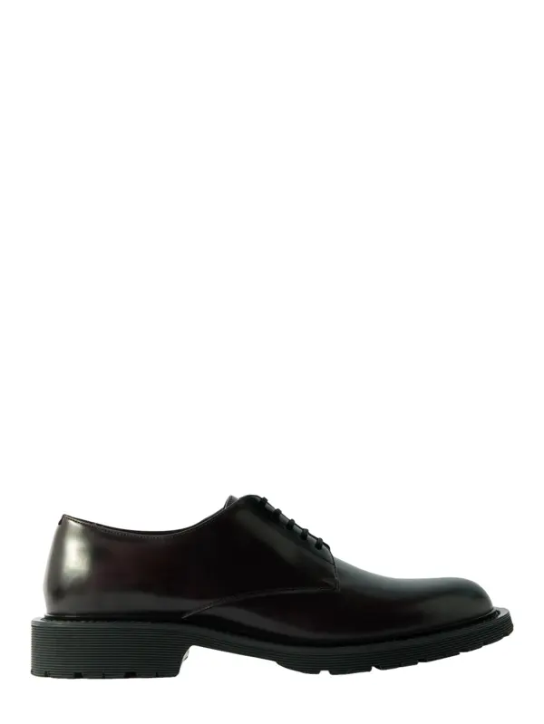 Saint Laurent Army Patent-leather Derby Shoes - Brown