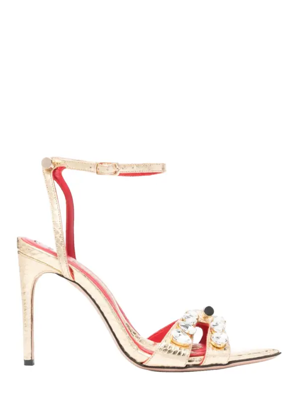 HARDOT 100mm Booty Sandals - Gold