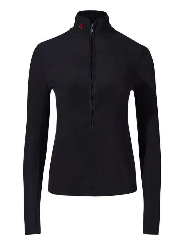 Perfect Moment Jg Thermal Half-zip Top - Black