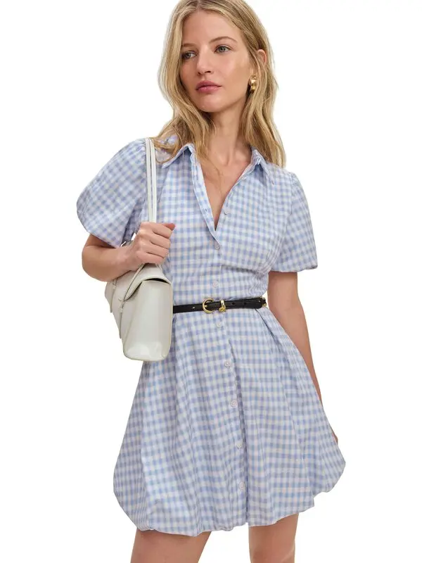 REFORMATION Mazie Mini Dress - Crystal Check