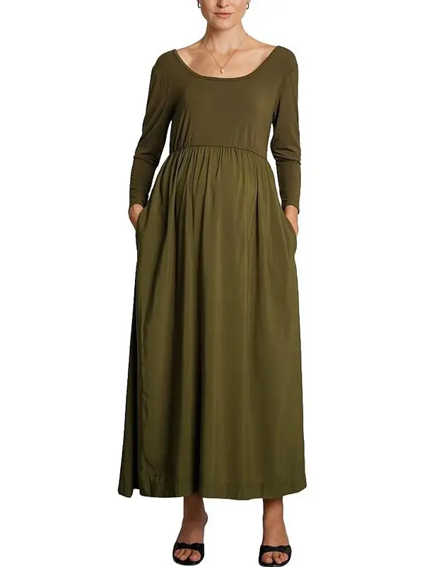 NOM MATERNITY Maeve Maternity Dress - Moss