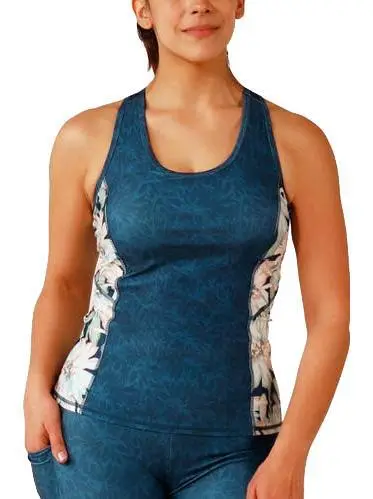 UV SKINZ Racerback Swim Tank - Midnight Garden