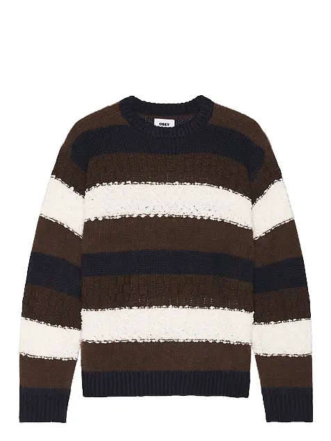 Obey Charles Crewneck Sweater - Brown Multi