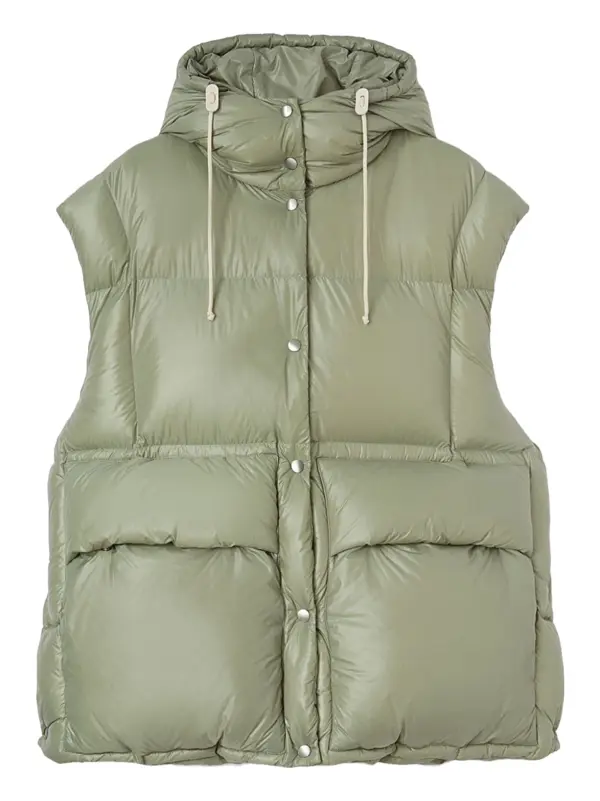 JIL SANDER Quilted Down Gilet - Green