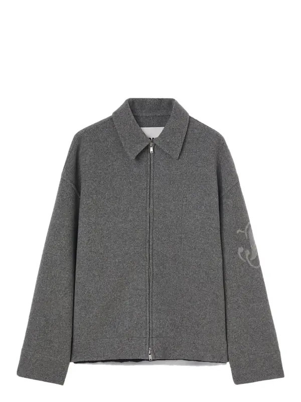 JIL SANDER Zipped Up Wool Jacket - Grey