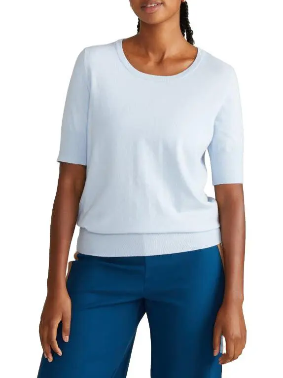 Universal Standard Rosie Short Sleeve Sweater - Silver Blue
