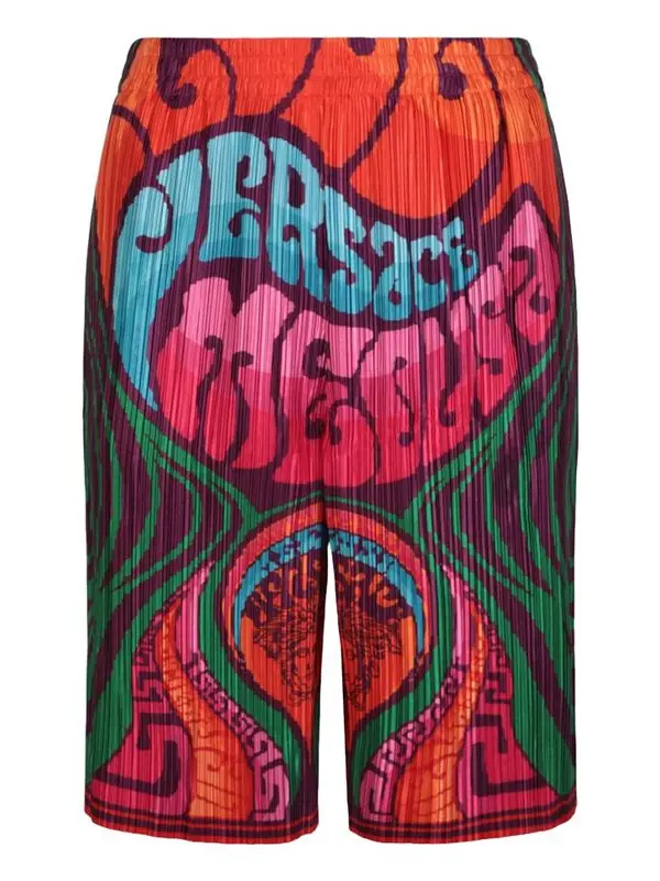 Versace Printed Pleated Shorts - Multicolor