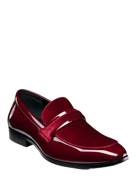 STACY ADAMS Spratley Saddle Loafer - Burgundy