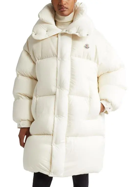 Moncler Verone Longline Down Puffer Parka - Natural