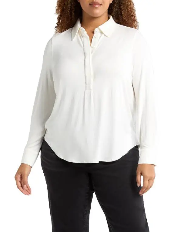 Universal Standard Elbe Popover Shirt - White