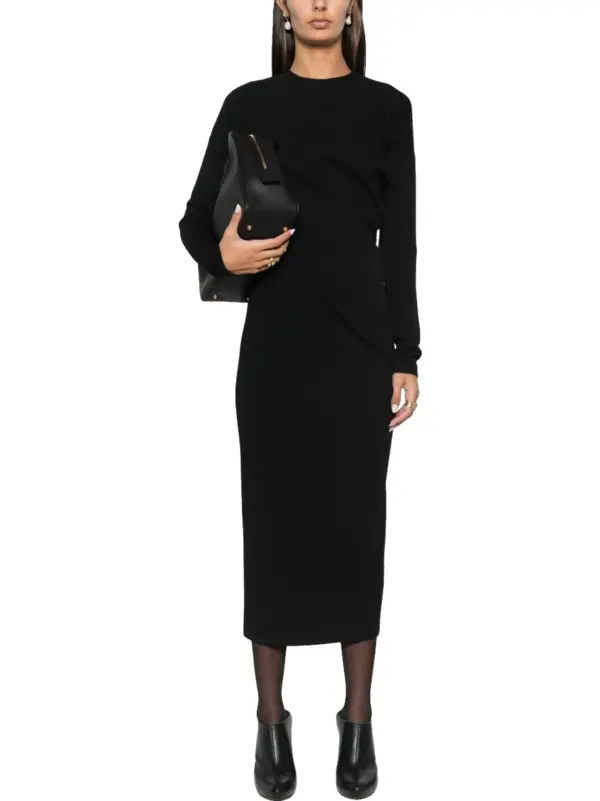 TOTÊME Twisted Midi Dress - Black