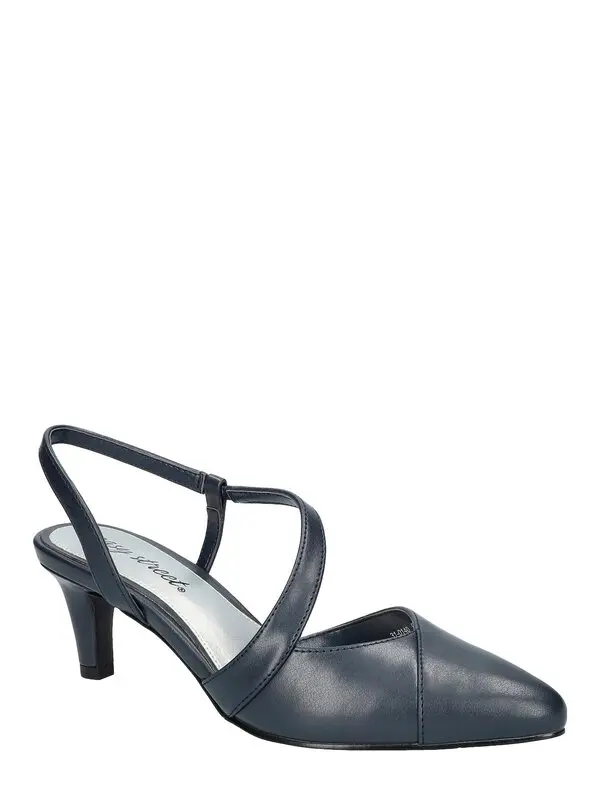 EASY WORKS BY EASY STREET Emerald Slingback Pumps - Navy