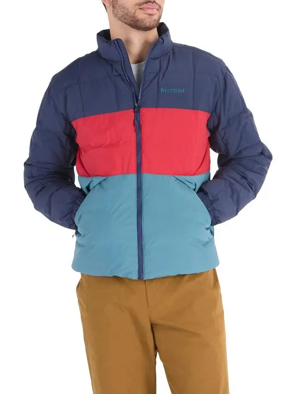 MARMOT Ares Packable 700 Fill Power Down Puffer Jacket - Arctic Navy/team Red
