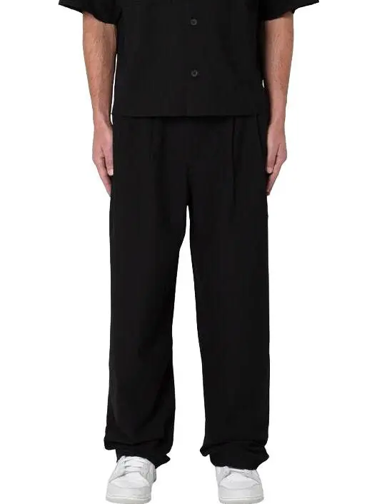 Mnml Baggy Pleated Trousers - Black