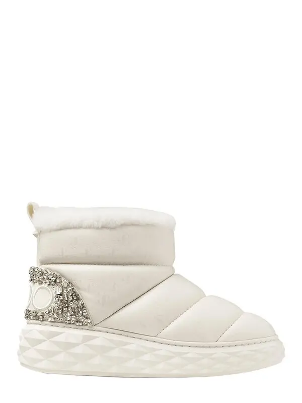 JIMMY CHOO Xan Latte Nappa Leather & Crystal Embellished Boots - Latte Mix