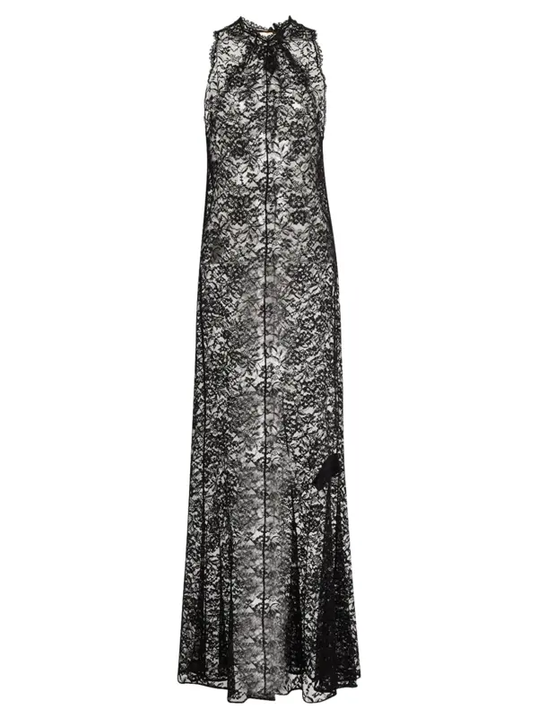 Saint Laurent Lace Maxi Dress - Black